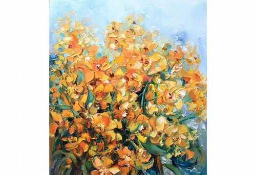 Картина с цветами. Интерьерная Абстрактная орхидея