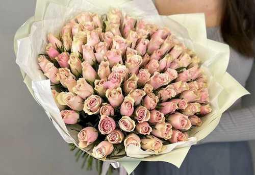 Цветы Букет из 101 розовых роз