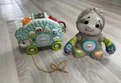 Игрушки fisher price ленивец и ежик комплектом