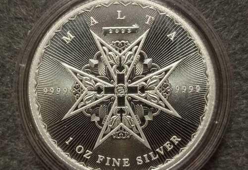 Монета Мальта 2023 Мальтийский крест Серебро