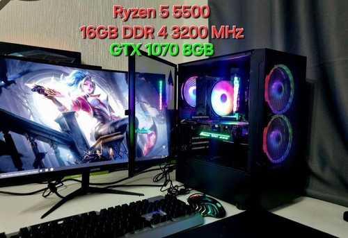 Игровой пк Ryzen 5 5500 / GTX 1070 8GB / 16GB