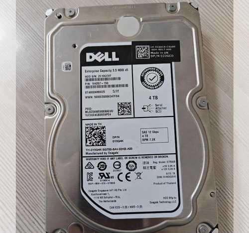 Жесткий диск SAS 4TB 12Gbps dell ST4000NM0025