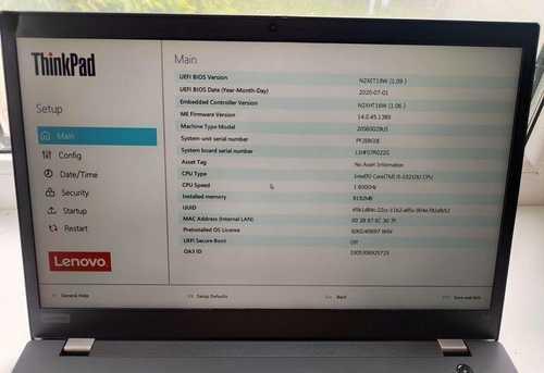 Lenovo ThinkPad T15 Gen 1/i5-10210/8/0/IPS/FHD