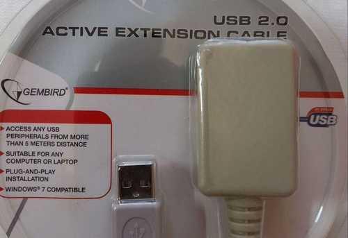 Кабель удлинитель USB 2.0, активный 5 метров