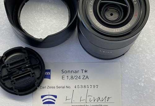 Sony Carl Zeiss Sonnar T*24mm f/1.8 ZA E