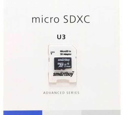 Карта памяти microSD 128GB class 10 (с адаптером) Smartbuy U3 V30 A1 Advanced R/W up to 90/55 MB/s