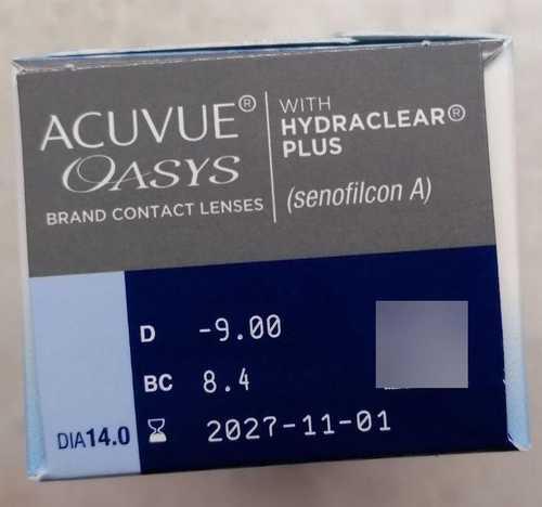 Линзы контактные acuvue oasys двухнедельные - 9.00