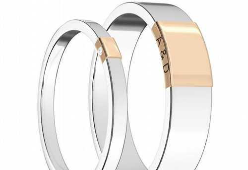 Двухцветные обручальные кольца Арт.об0180И(36)