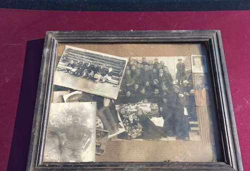 Старинная довоенная деревянная рамка с фото