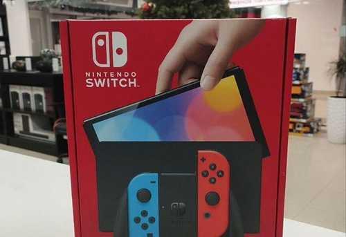 Игровая консоль Nintendo Switch oled красный,синий