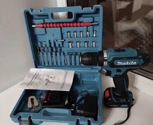 Аккумуляторный шуруповерт Makita 18v + набор