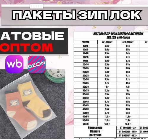 Зип пакеты с бегунком с нанесением логотипа от фабрики 30х40
