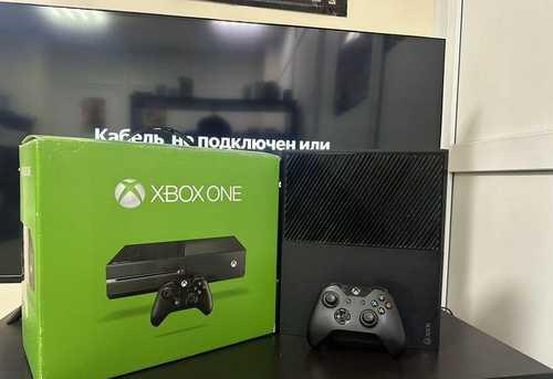 Xbox One матовый + коробка + 500 игр