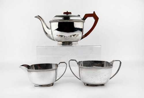 Чайное трио, Англия, серебрение, 1890-1930 гг