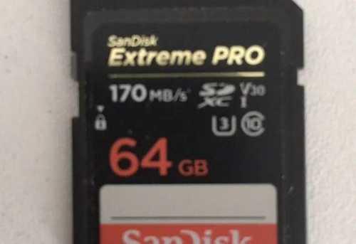 SanDisk sdxc Карта памяти 64 гб Class 10, V30