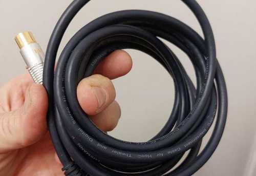 Антенный кабель для тв (новый) 2,5 метра 1 шт