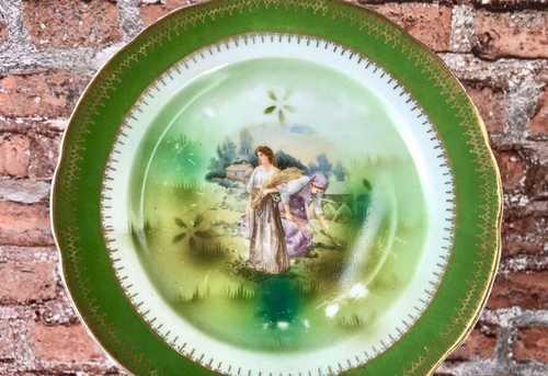 Красивейшие тарелки 1930гг. Клеймо Редкие Зеленый