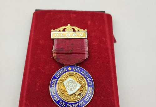 Жетон медаль Масоны серебро эмаль Б2056