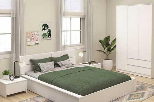 Кровать белая двуспальная Сакура (без матраса)