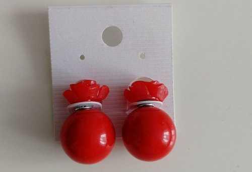 Серьги гвоздики шары новые