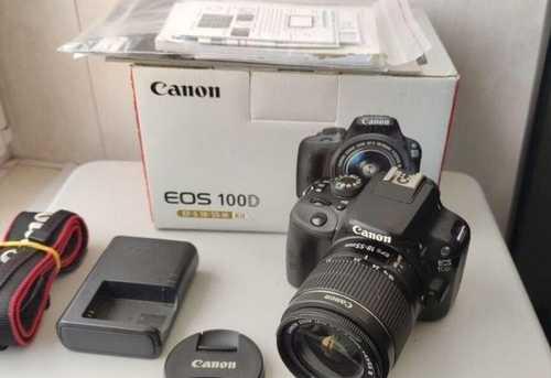 Canon 100D kit 18-55mm III в отл.сост зеркальный