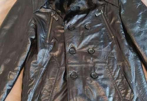 Итальянская кожаная куртка BeauMone с натур. мехом