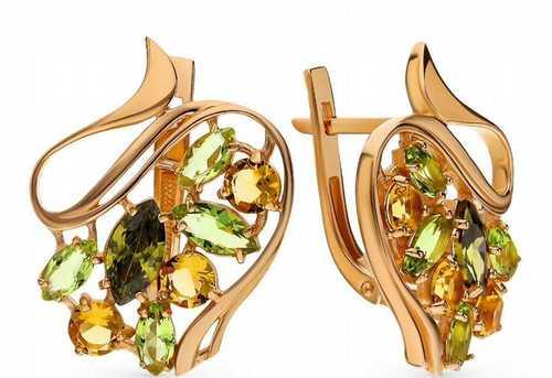 Серьги серебро фианиты новые с пломбой