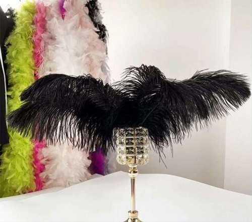 Новое перо страуса черное