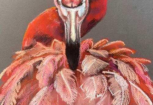 Картина интерьерная (пастель) «Фламинго»