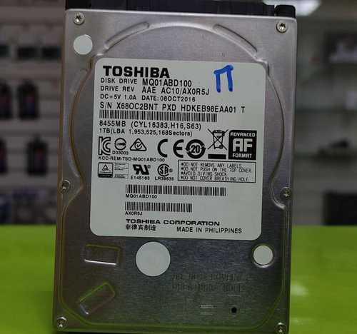 Жёсткий диск HDD Toshiba 1 Tb 2,5'