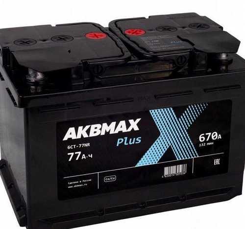 Аккумулятор Akbmax plus 77R обр. пол. 77 Ач