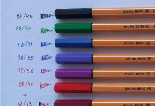 Stabilo капиллярные ручки линеры набор 6 шт + 1