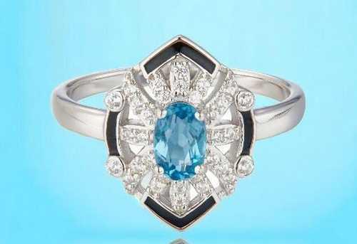 Серебряное кольцо с топазом London Blue