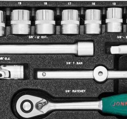 Jonnesway S04H3125S Набор торцевых головок 38 DR 6-22 мм, 25 предметов