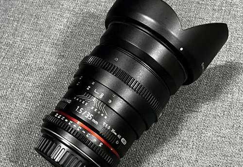 Объектив samyang 35mm t1.5 as umc для Canon EF