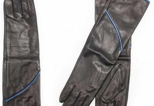 Продам кожаные перчатки женские чёрные удлинённые