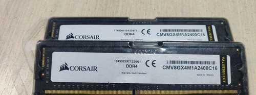 Озу DDR4 dimm 16 Gb Corsair (2 модуля по 8 Гб)