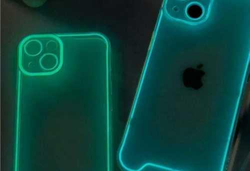 Силиконовый неоновый чехол для iPhone зеленый