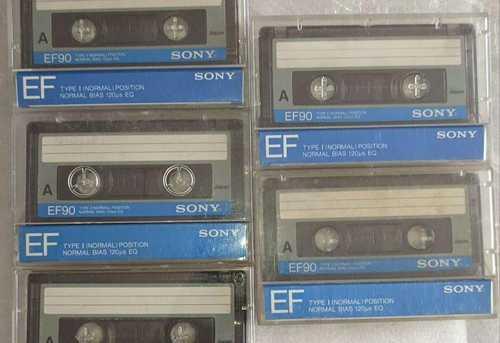 Аудиокассеты Sony EF 90 с черными буквами