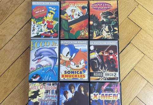 Картриджи на Sega Mega Drive Sonic, Simpsons, Ecco