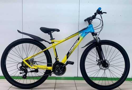 Скоростной велосипед жёлто-голубой новый