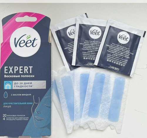 Восковые полоски veet для лица