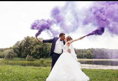 Цветной дым для фотосессий на свадьбе