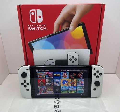 Nintendo switch oled прошитая 256гб + 21 игра