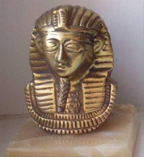 Египет Фараон Тутанхамон Бронза мраморная подставк