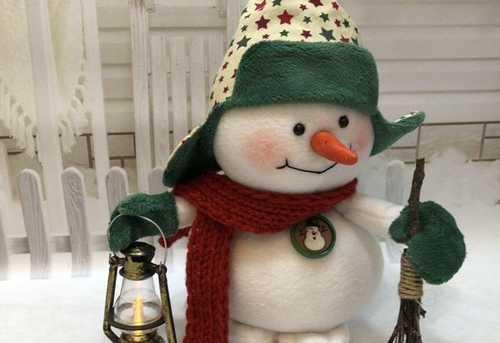Снеговик текстильный новогодний