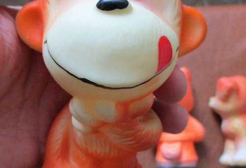 Игрушка из СССР резина обезьяна собака пищалка