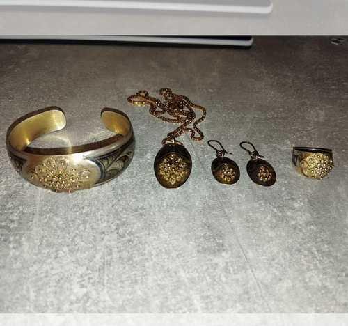 Кубачинское серебро сет из 4 предметов
