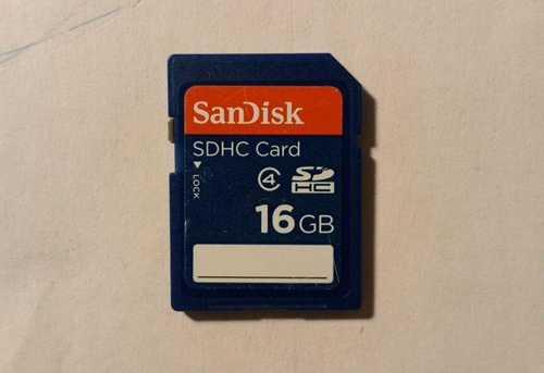 Карта памяти sdhc SanDisk 16 GB
