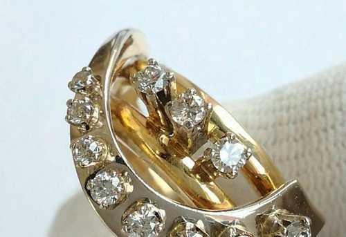 Золотое кольцо 750 с бриллиантами СССР